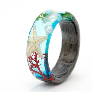 Ocean Resin Ring Mermaid Ring Algae Ring Summer Ring - Etsy