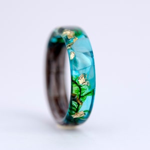 Forest Women Ring Wood Grass Resin Ring Women Nature Unique - Etsy