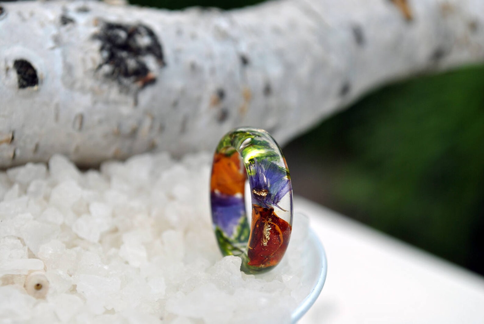 Real Moss Ring Nature Resin Green Moss Ring Engagement Ring | Etsy