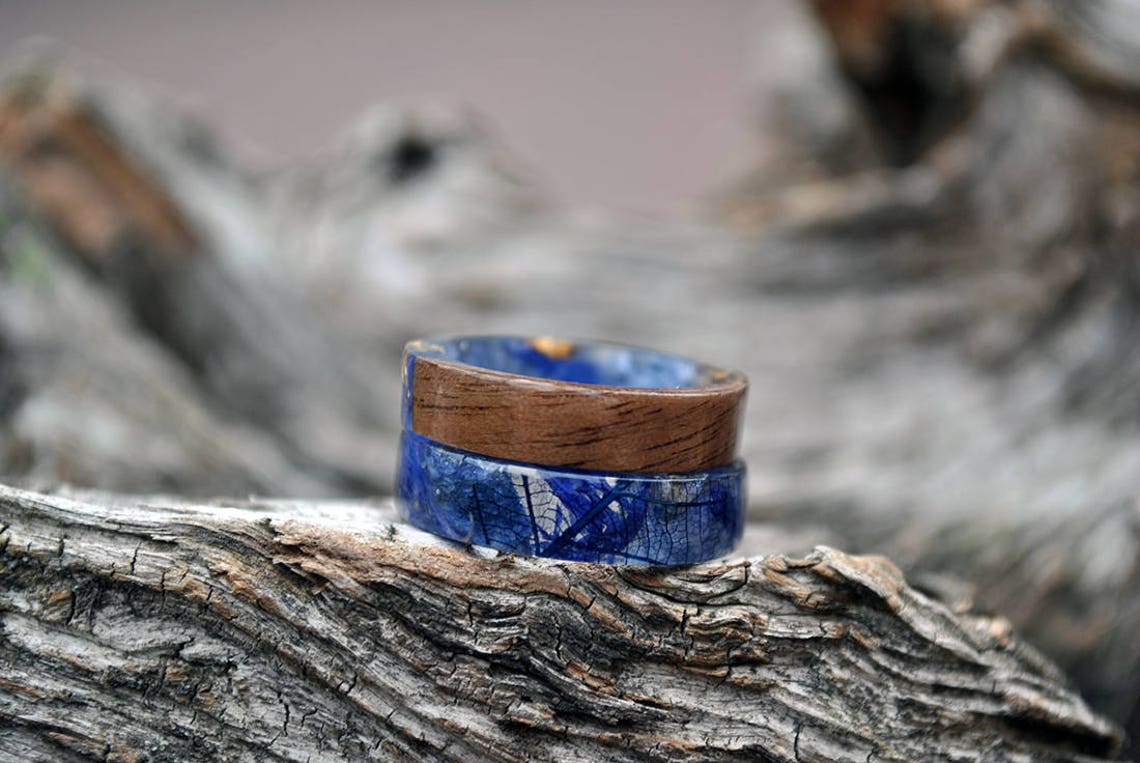 Flower Ring Blue Jewelry Blue Cocktail Ring Flower Ring - Etsy