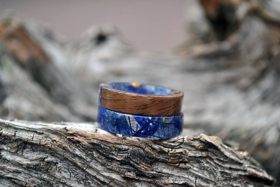 Flower Ring Blue Jewelry Blue Cocktail Ring Flower Ring - Etsy