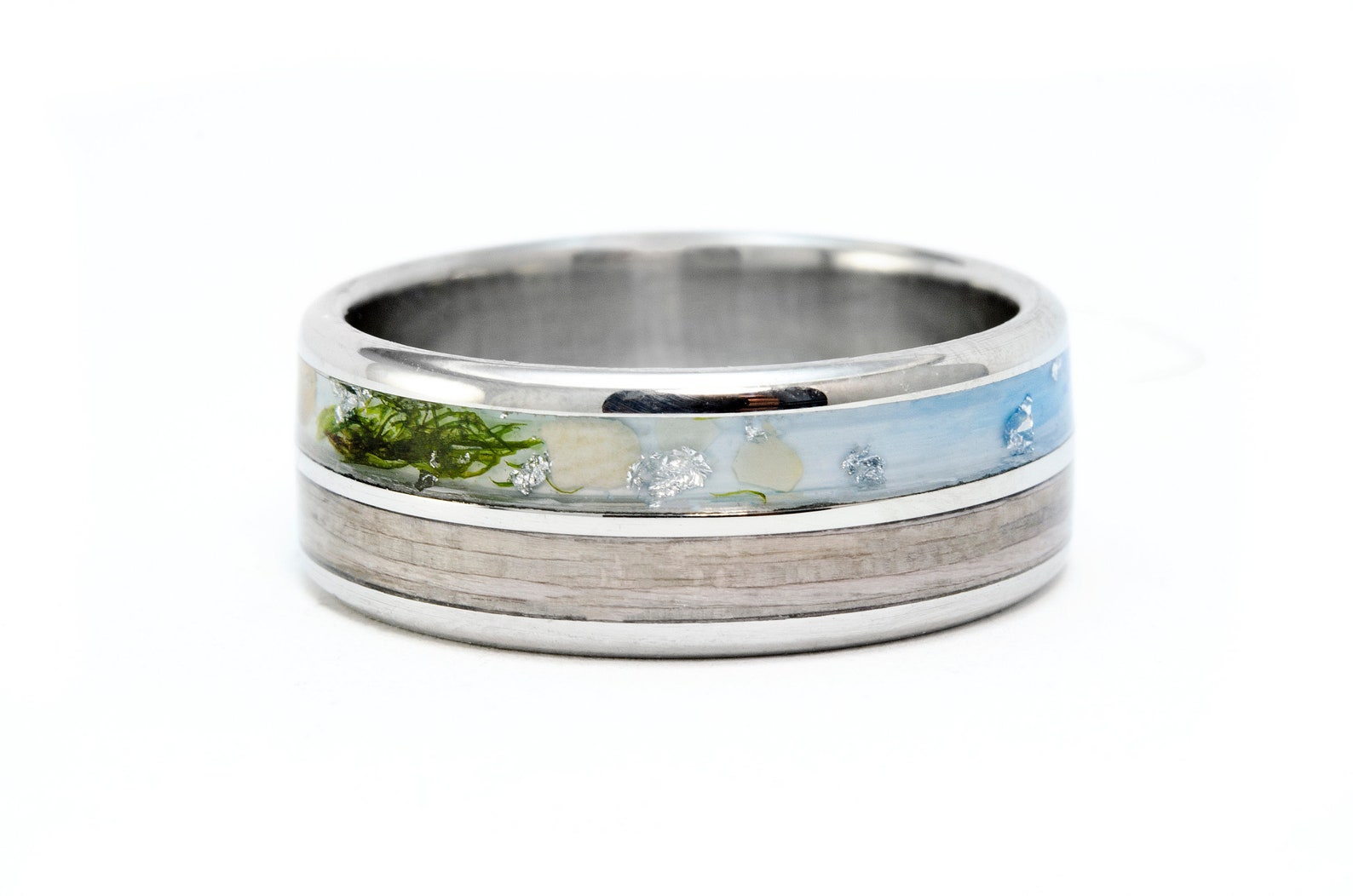 Titanium Engagement Ring Women With Flowers Ocean Titanium - Etsy