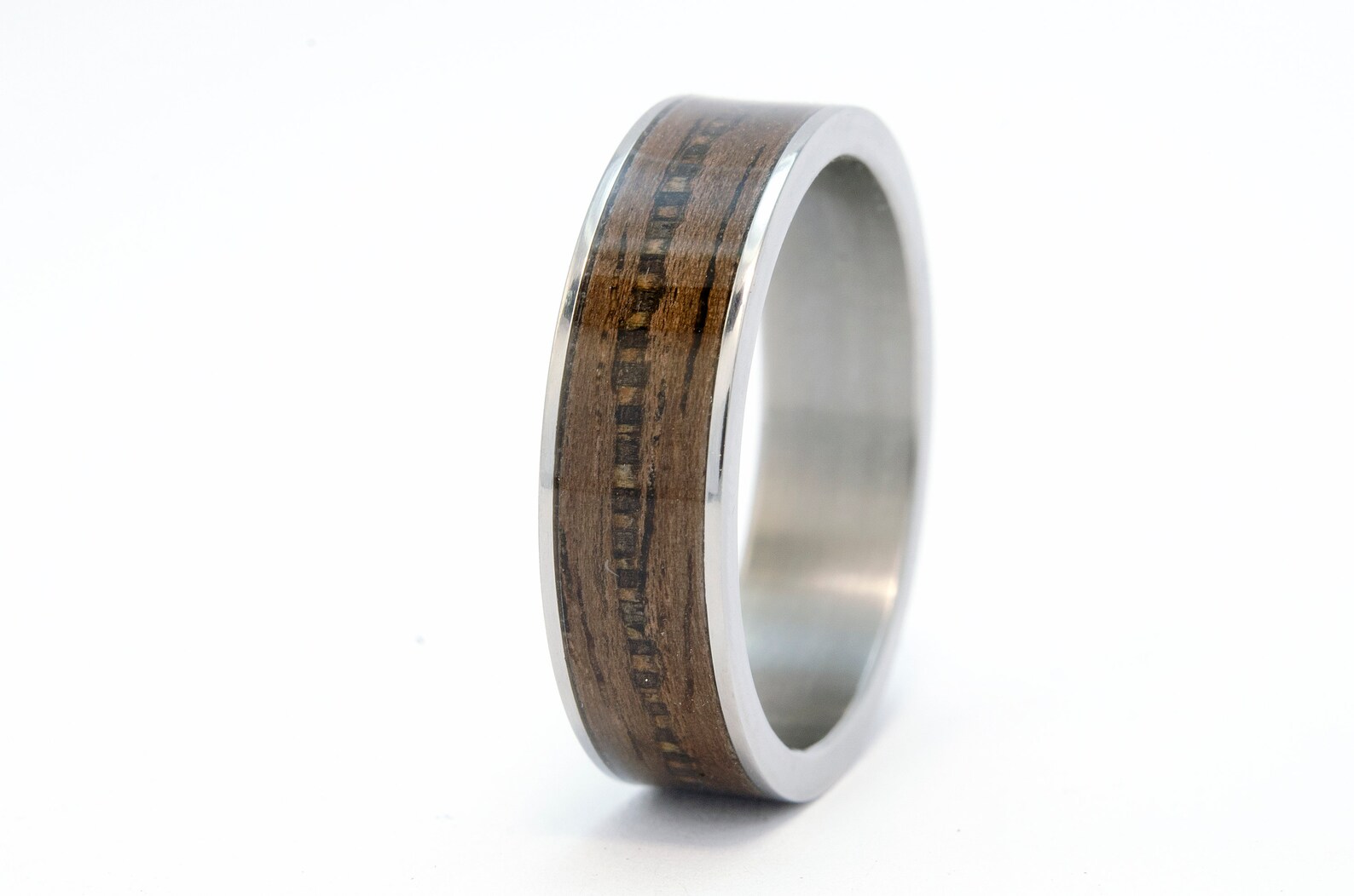 Oak Wedding Ring Men's, Titanium Ring With Oak, Oak Titanium Wedding ...