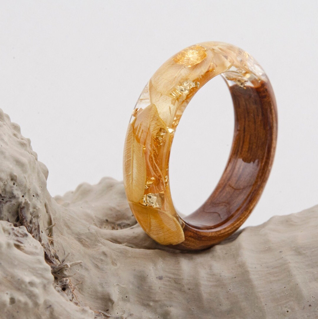 Wood Resin Rings Flower Resin Rings Mens Resin Rings Resin Rings Gold ...