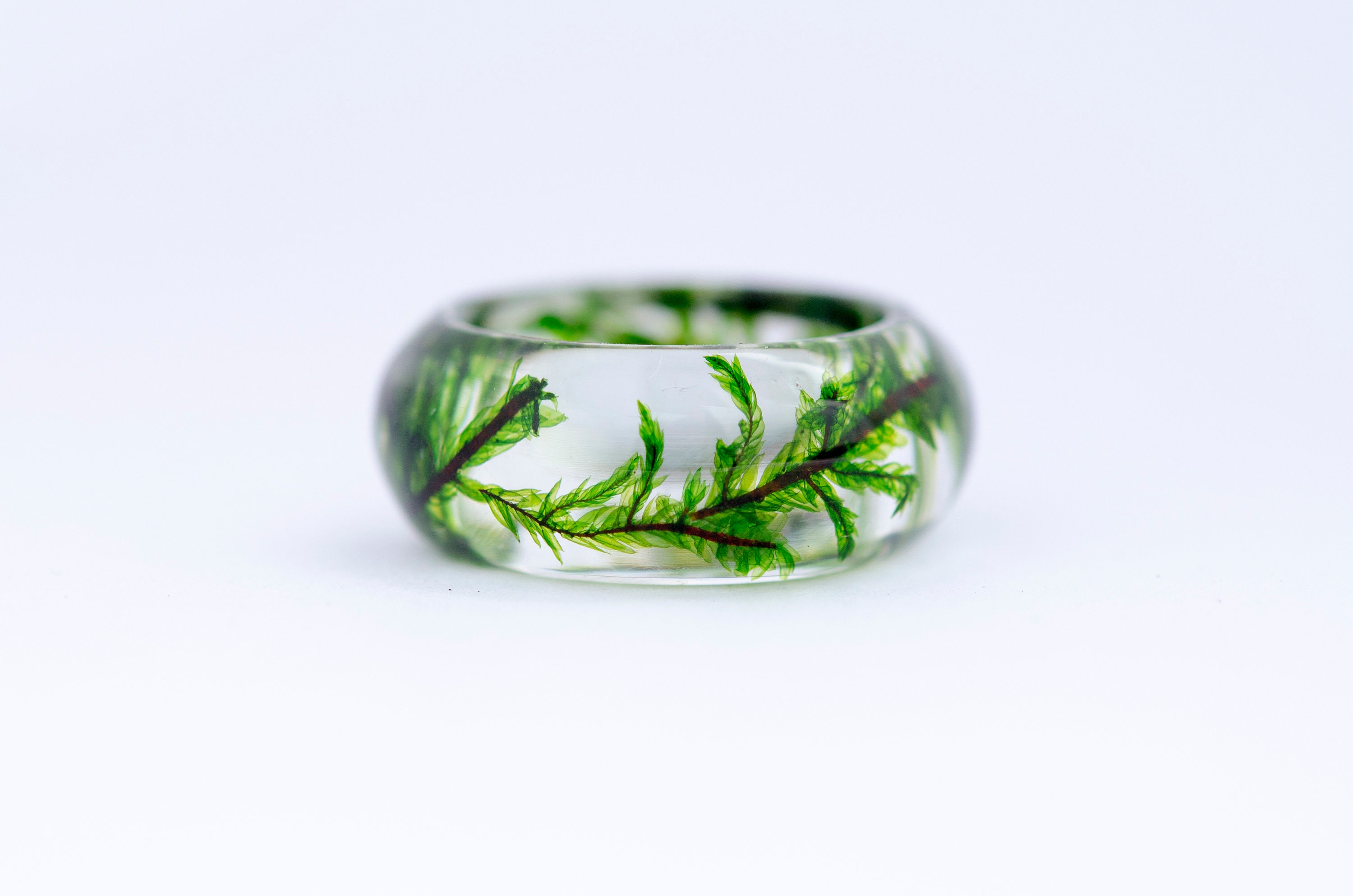 Real Moss Ring Statement Ring Nature Resin Green Moss Ring | Etsy