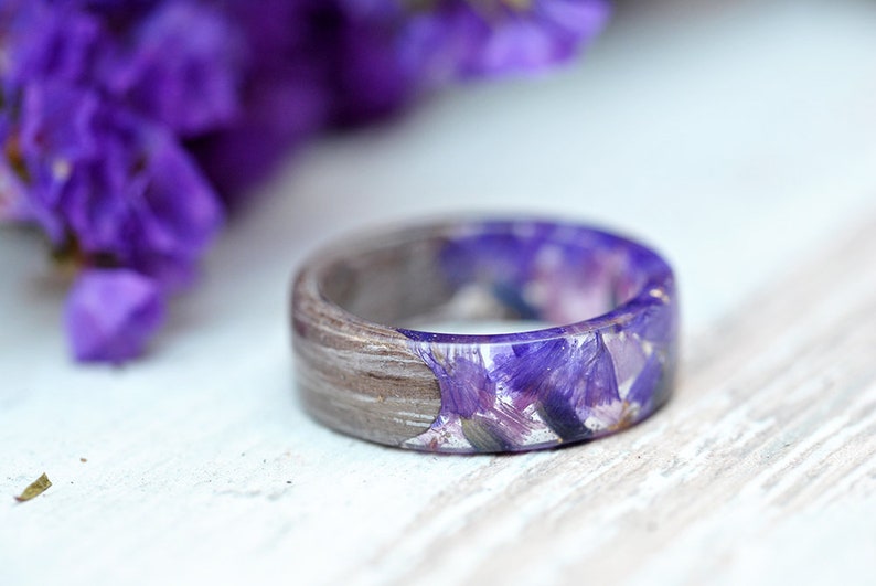 Lavender Resin Ring With Pressed Flowers Dried Lavender - Etsy