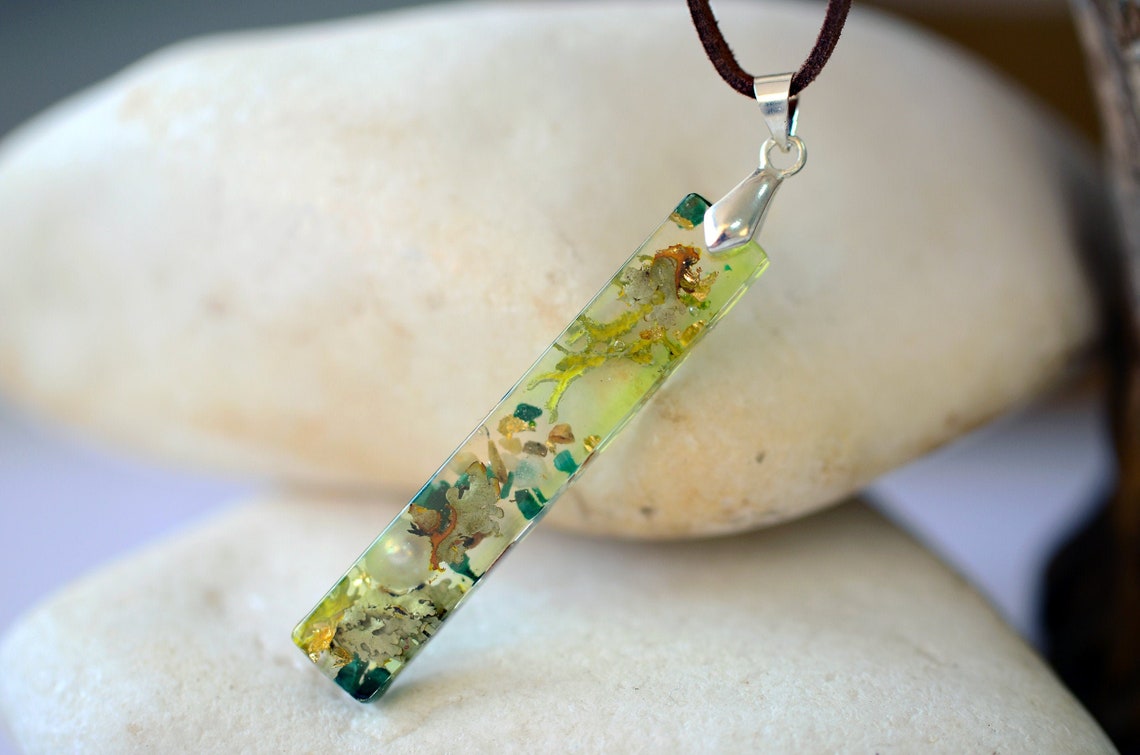 Forest Necklace for Women With Moss and Stones: Jasper - Etsy