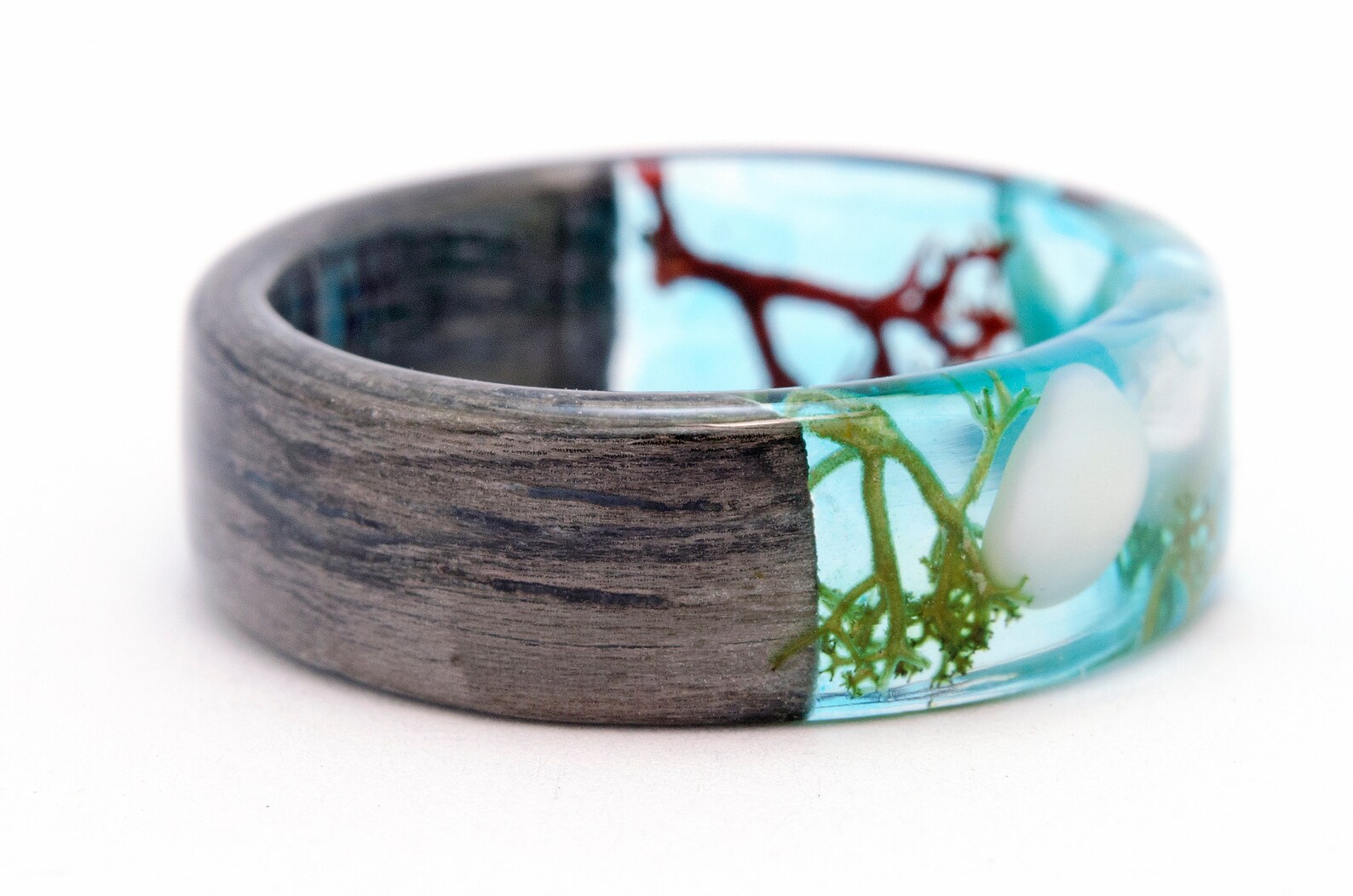 Ocean Resin Ring Mermaid Ring Algae Ring Summer Ring - Etsy