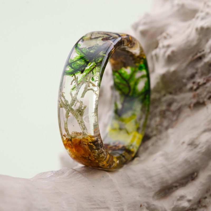 Moss Resin Ring - Etsy