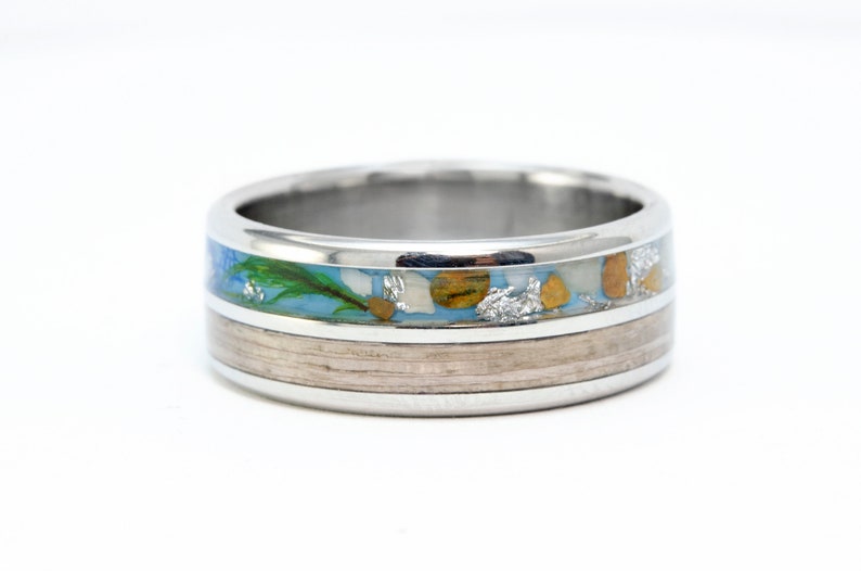 Titanium Engagement Ring Women With Flowers Ocean Titanium - Etsy