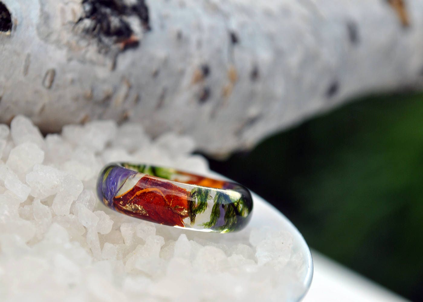 Real Moss Ring Nature Resin Green Moss Ring Engagement Ring | Etsy