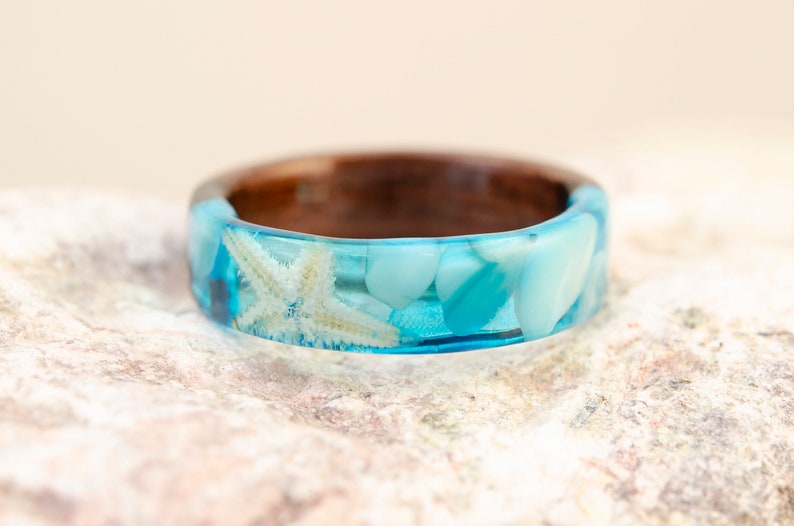 Ocean Resin Ring Mermaid Ring Algae Ring Summer Ring | Etsy