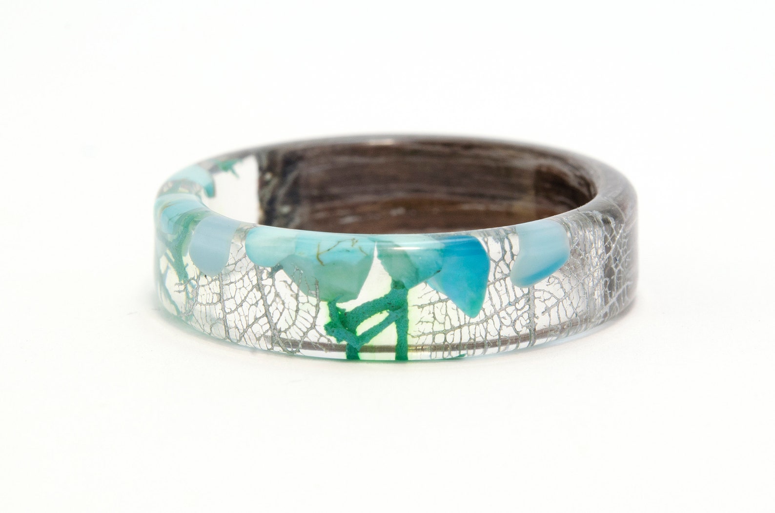 Blue Resin Ring Clear Resin Ring Nature Resin Ring Wood - Etsy