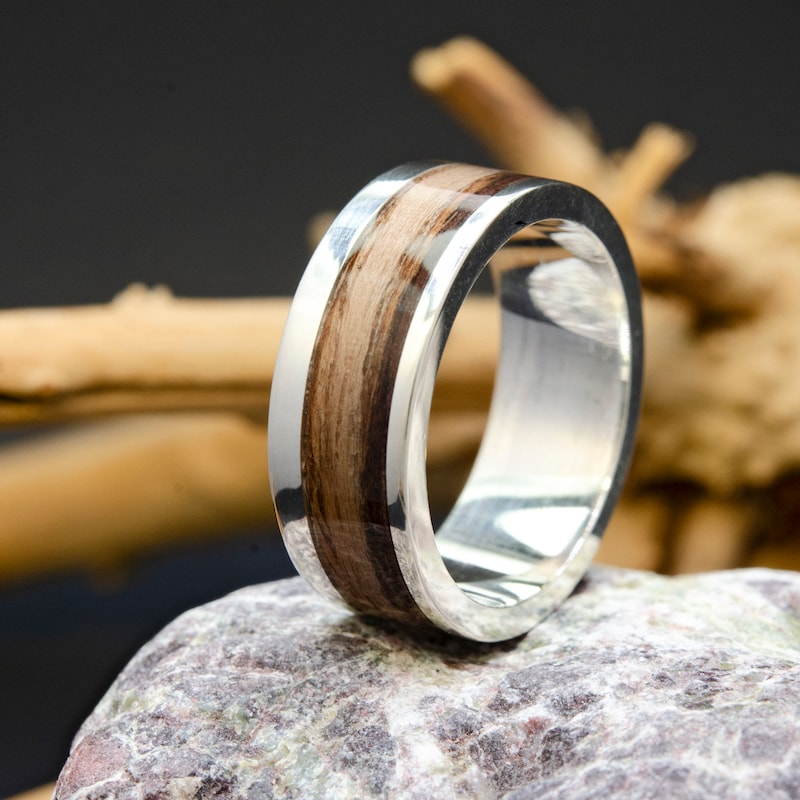 Titanium Wood Ring - Etsy