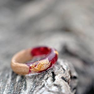 Wood resin rings flower resin rings mens resin rings resin | Etsy