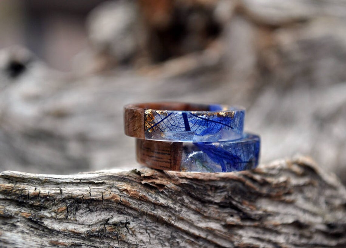 Flower Ring Blue Jewelry Blue Cocktail Ring Flower Ring - Etsy