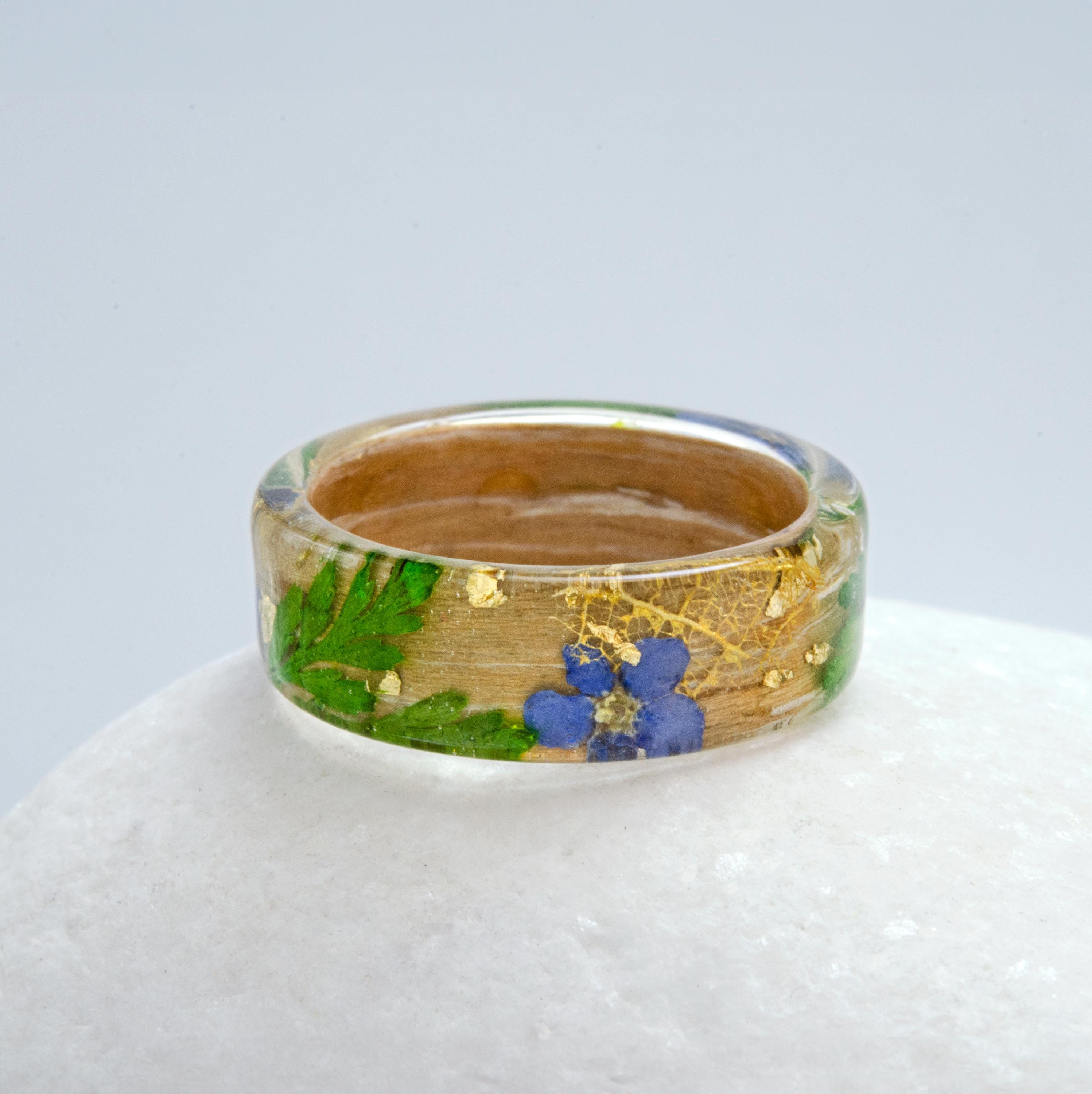 Forest Fern Ring. Forget Me Not Ring. Linden Ring With Light Blue. Blue ...