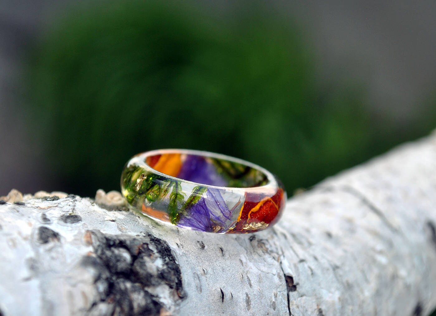 Real Moss Ring Nature Resin Green Moss Ring Engagement Ring | Etsy