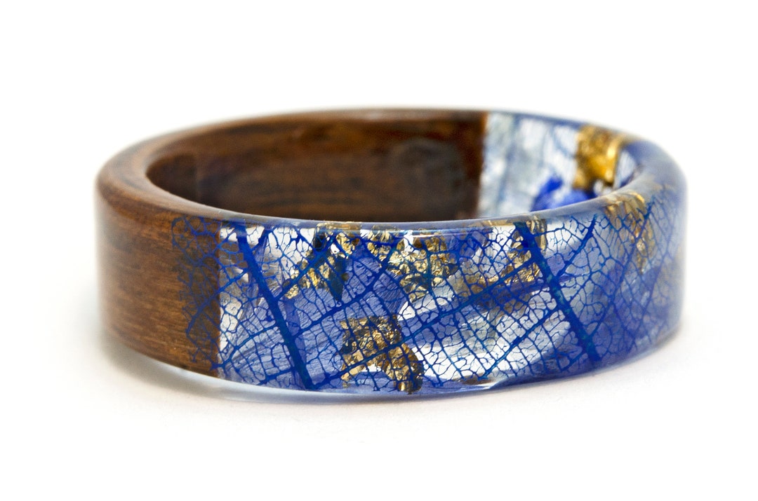 Flower Ring Blue Jewelry Blue Cocktail Ring Flower Ring - Etsy