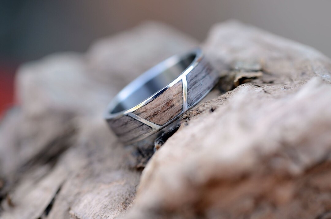 Poplar Ring for Men, Mens Wedding Band With Poplar, Mens Poplar ...