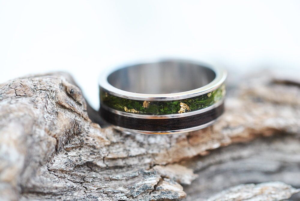 Titanium wedding band Titanium Ring Titanium wedding band set | Etsy