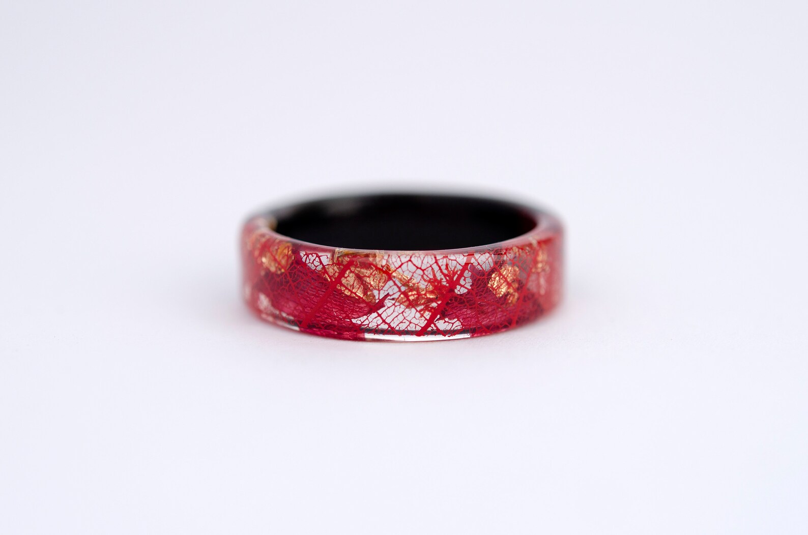 Red Resin Ring Wooden Wedding Ring Wood Jewelry Wooden | Etsy