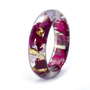 Botanical Ring Terrarium Ring Resin Rings Bohemian Ring Floral Wedding ...