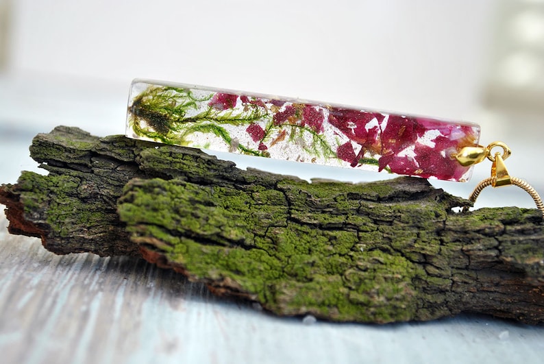 Nature Necklace Resin Necklace Nature Jewelry Moss - Etsy