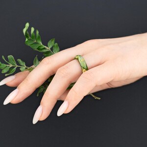 Forest Ring, Real Pressed Green Leaves and Gold24k, Nature Inspired ...