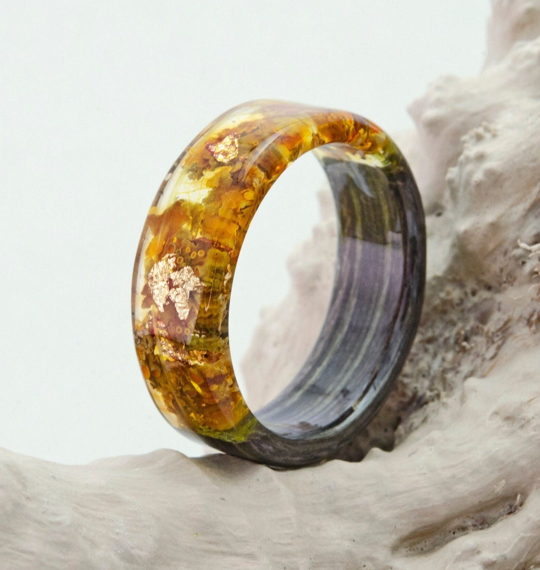 Unique Mens Wedding Band, Unique Mens Ring, Men Resin Ring, Mens Resin ...