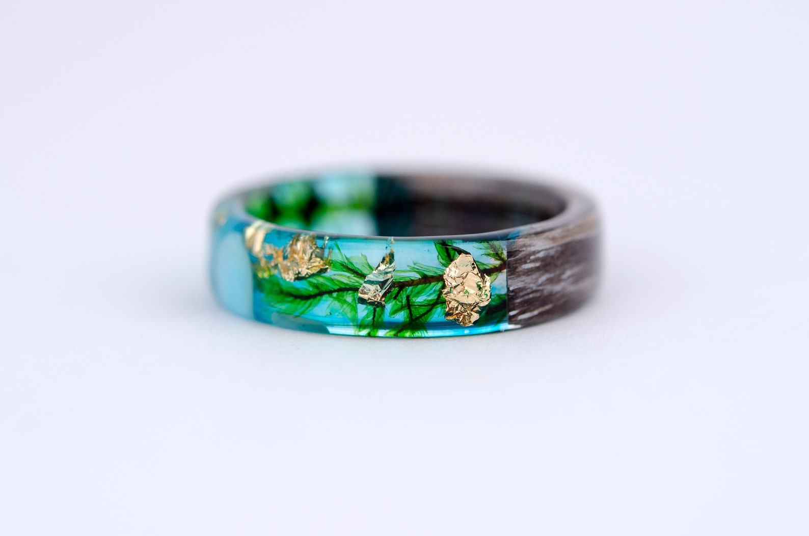 Forest Women Ring Wood Grass Resin Ring Women Nature Unique - Etsy
