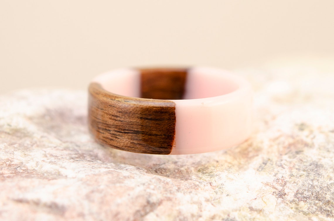 Pastel Ring Pink Ring Womens Wood Ringpersonalized | Etsy