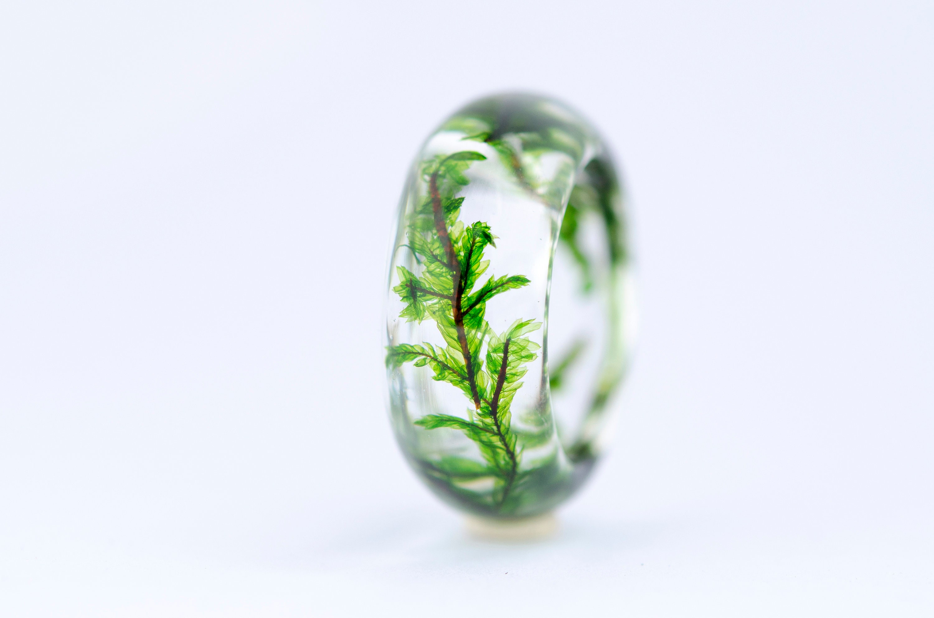 Real Moss Ring Statement Ring Nature Resin Green Moss Ring | Etsy