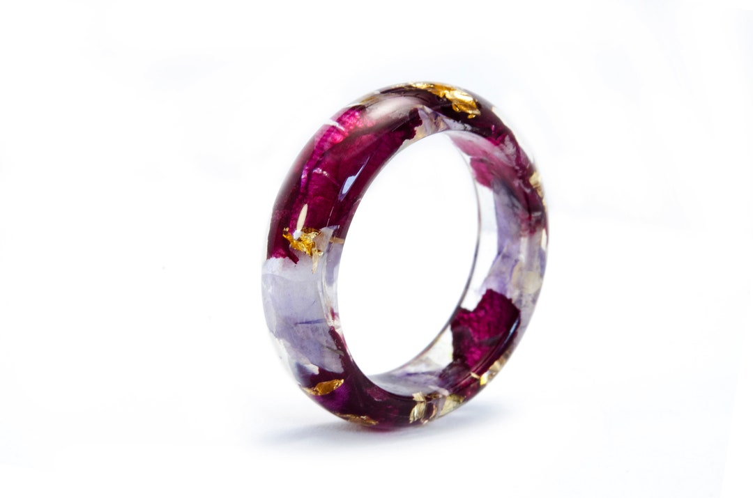 Botanical Ring Terrarium Ring Resin Rings Bohemian Ring Floral Wedding ...