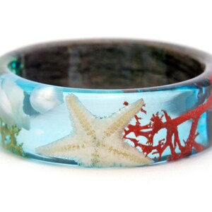 Ocean Resin Ring Mermaid Ring Algae Ring Summer Ring Aquamarine Ring ...
