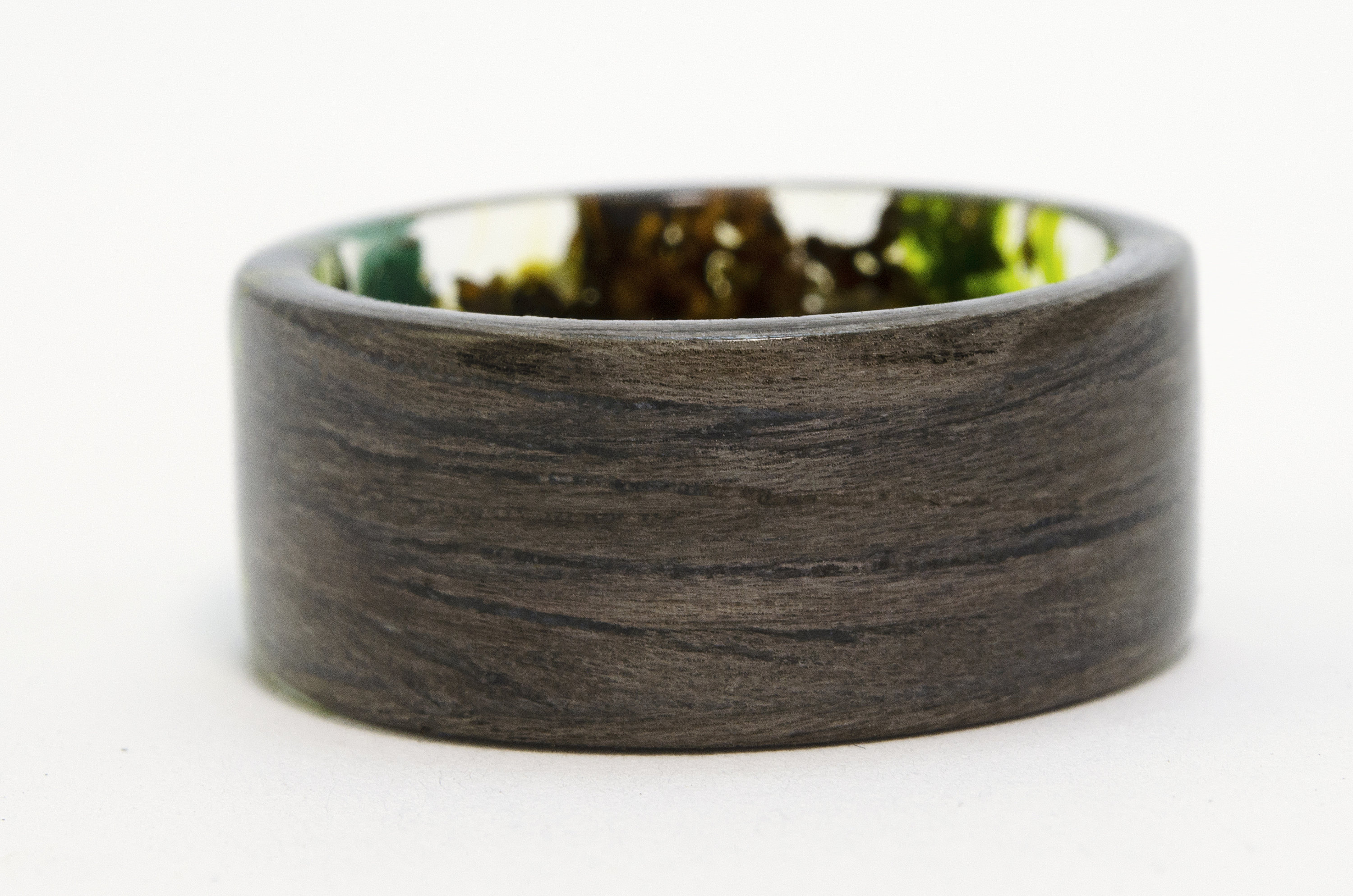 Forest Wood&resin Ring With Green Natural Stones Malachite - Etsy