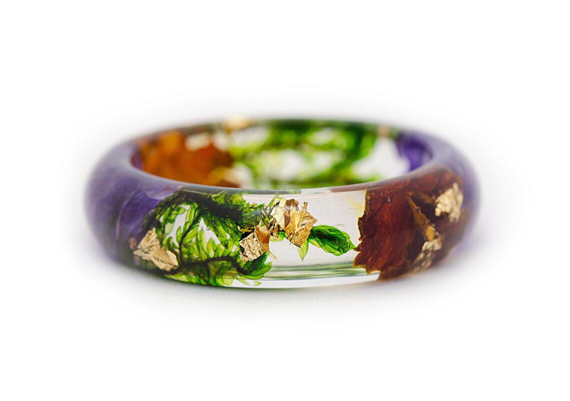 Real Moss Ring Nature Resin Green Moss Ring Engagement Ring - Etsy