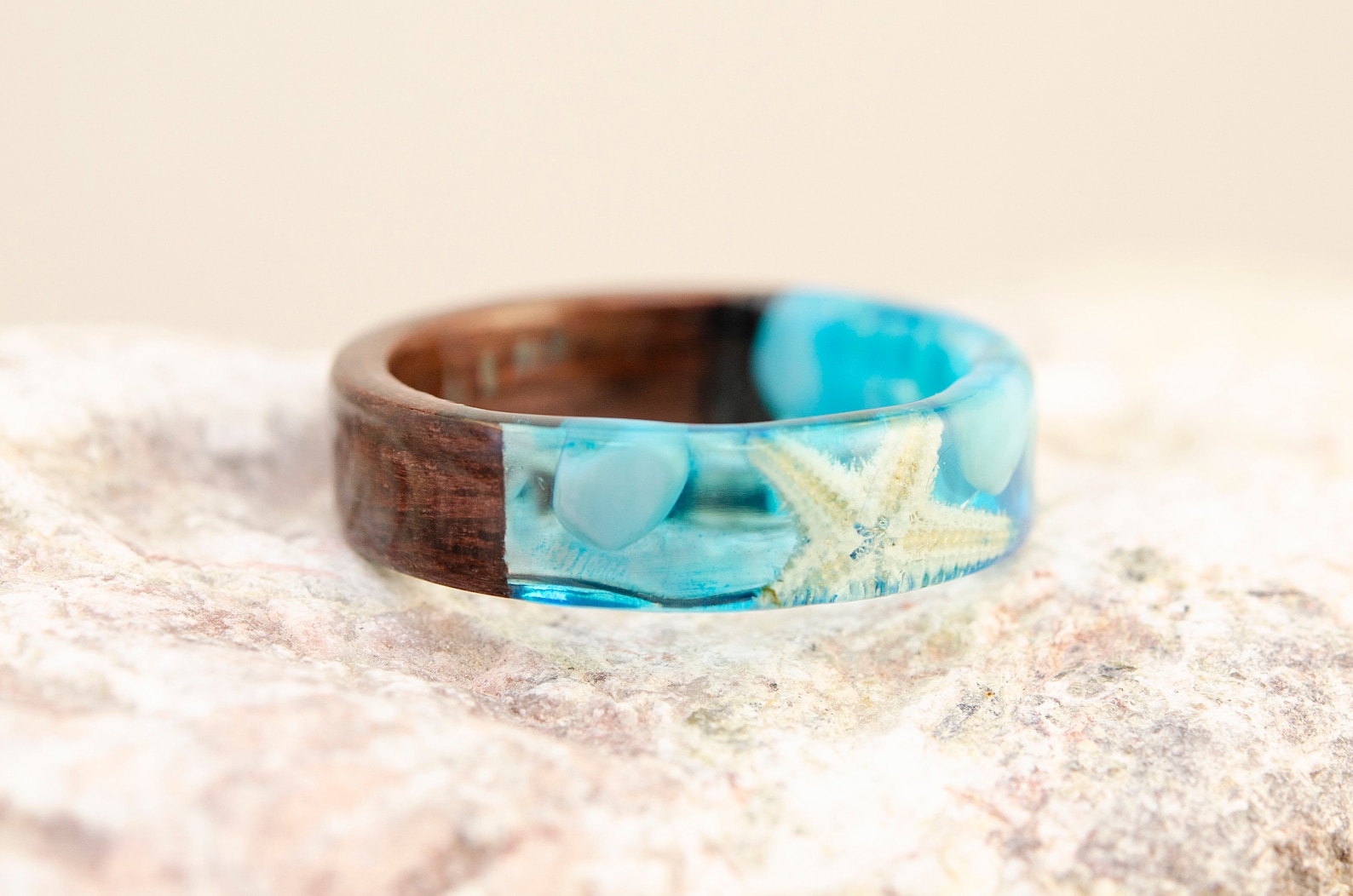 Ocean Resin Ring Mermaid Ring Algae Ring Summer Ring - Etsy