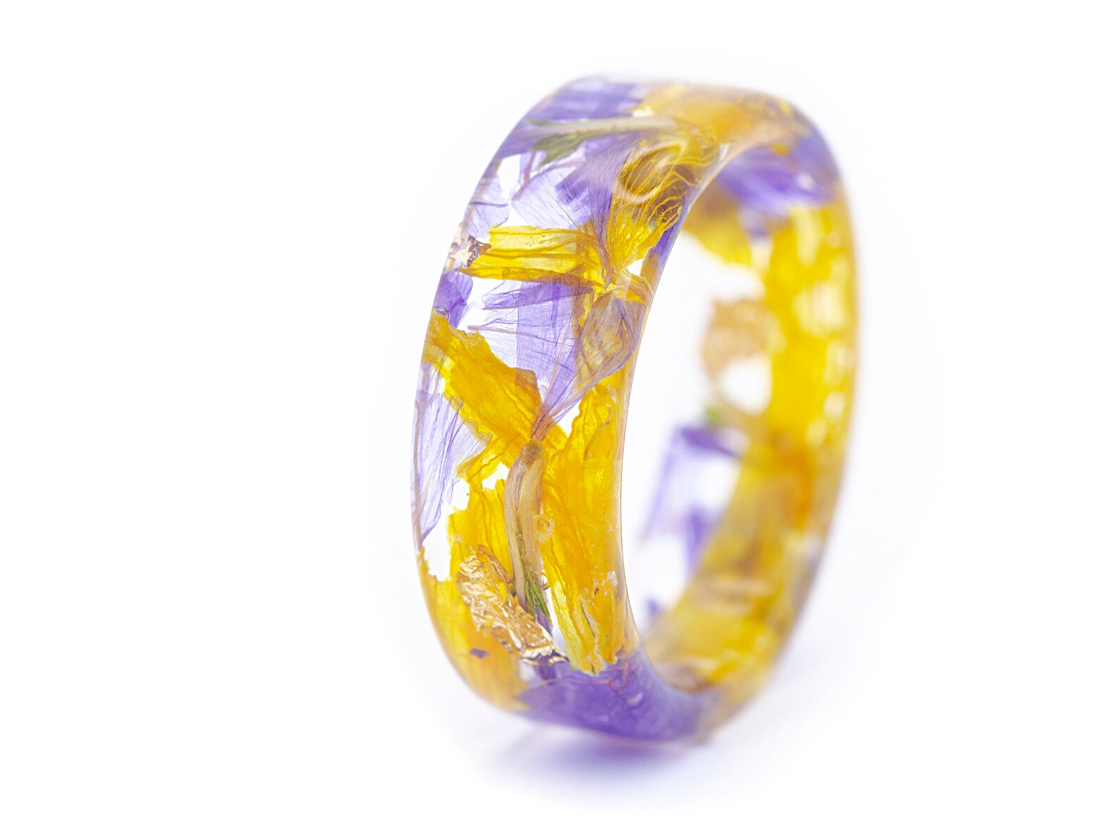 Nature Resin Ring With Natural Pressed Bells Pink Lilly and - Etsy