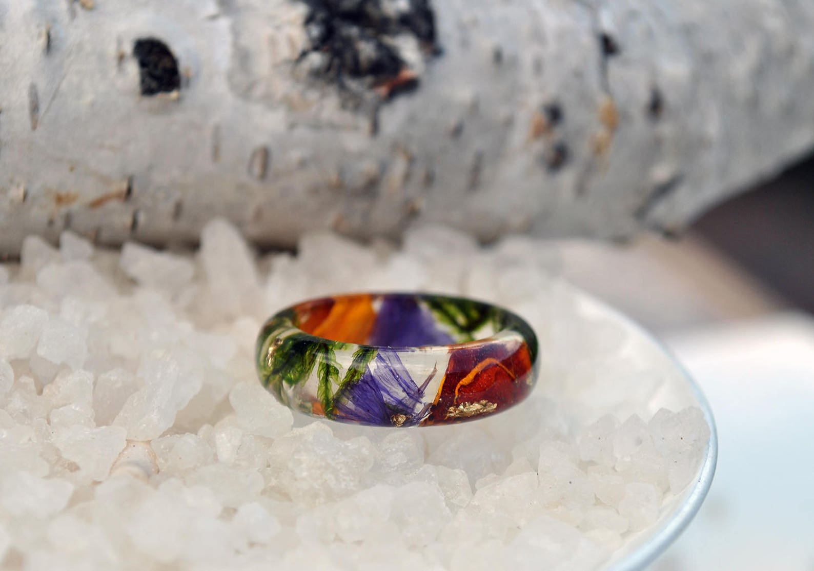 Real Moss Ring Nature Resin Green Moss Ring Engagement Ring | Etsy