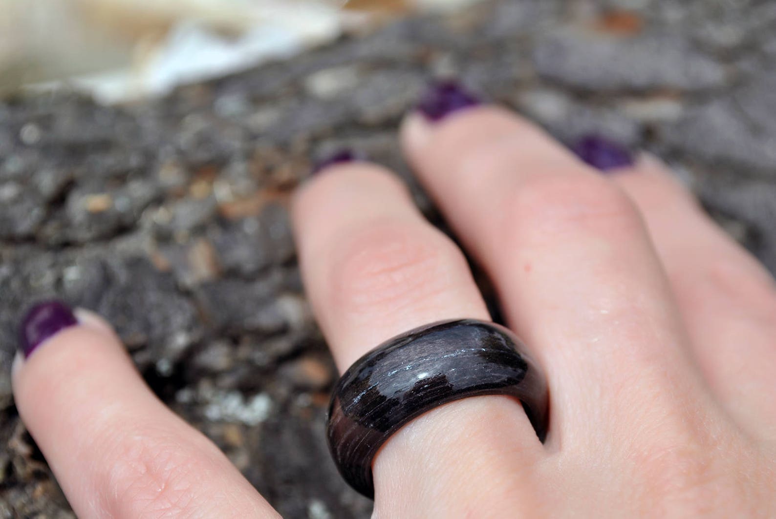Ebony Wooden Ring Black Ring-wedding Rings-ebony - Etsy