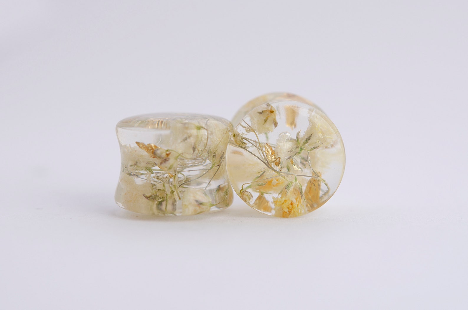 Ear Plugs Real Flower Plugs Resin Plug Earrings Magic Resin - Etsy