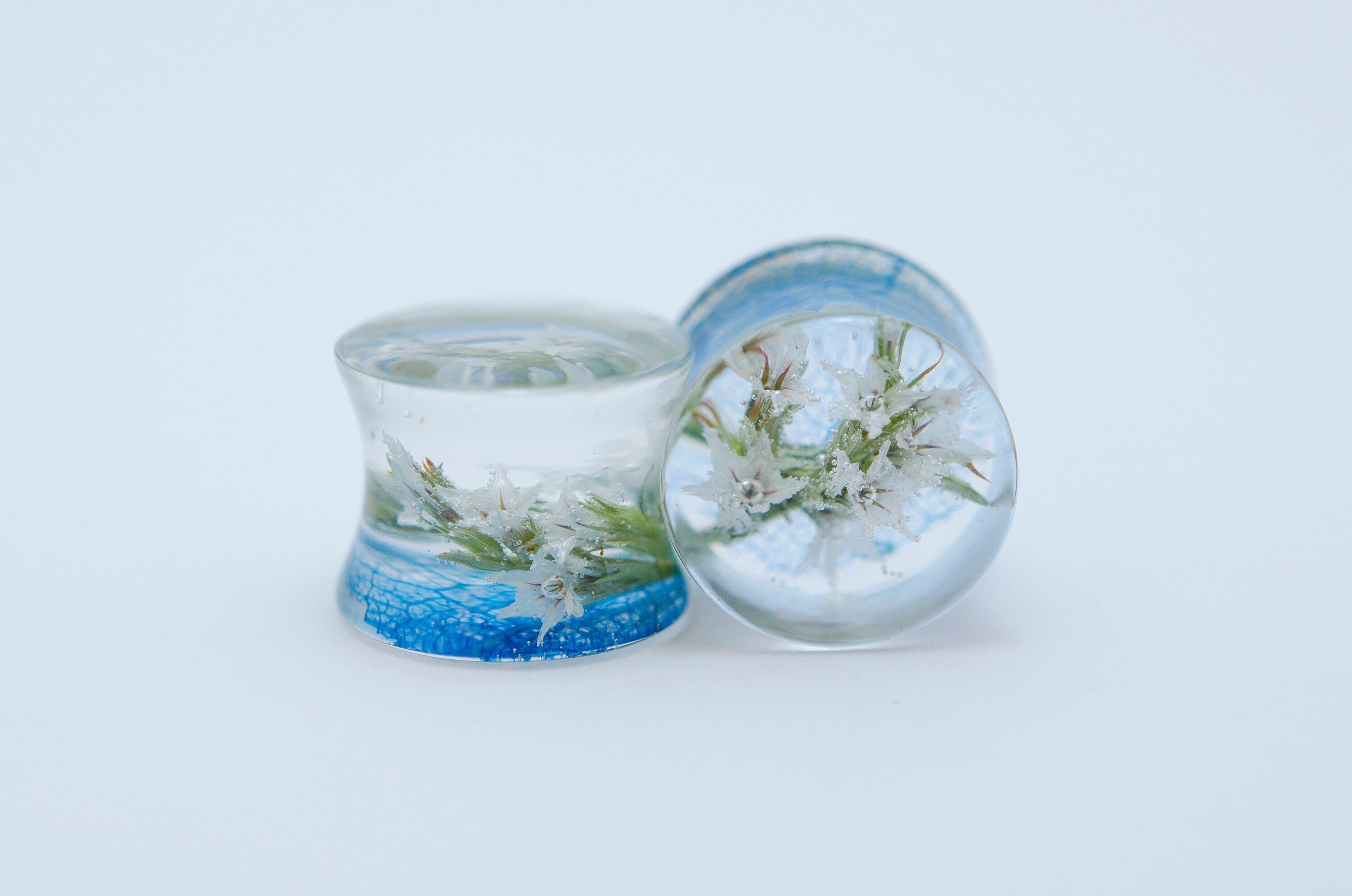 Ear Plugs Real Flower Plugs Resin Plug Earrings Magic Resin | Etsy