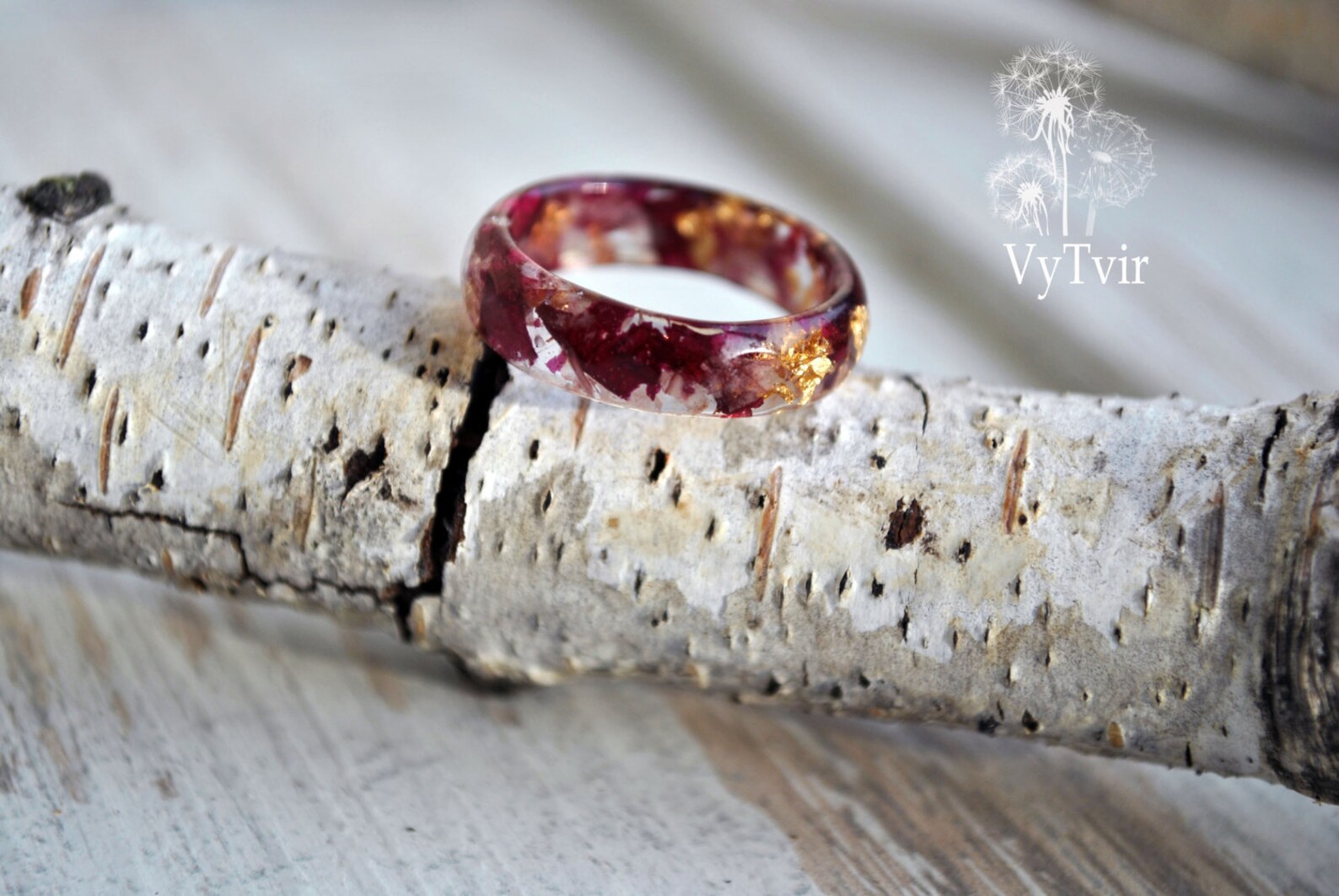 Botanical Ring Terrarium Ring Resin Rings Bohemian Ring Floral | Etsy