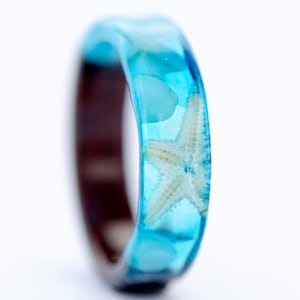 Ocean Resin Ring, Mermaid Ring, Algae Ring, Summer Ring, Aquamarine ...