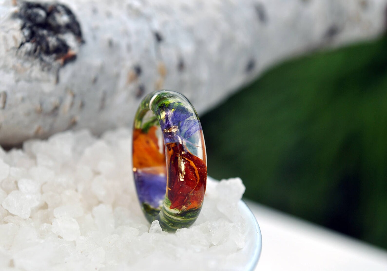 Real Moss Ring Nature Resin Green Moss Ring Engagement Ring - Etsy