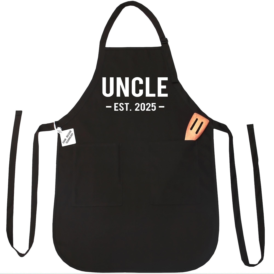 New Uncle Apron, Uncle Est 2025 Apron, Personalized Uncle Apron, Custom ...