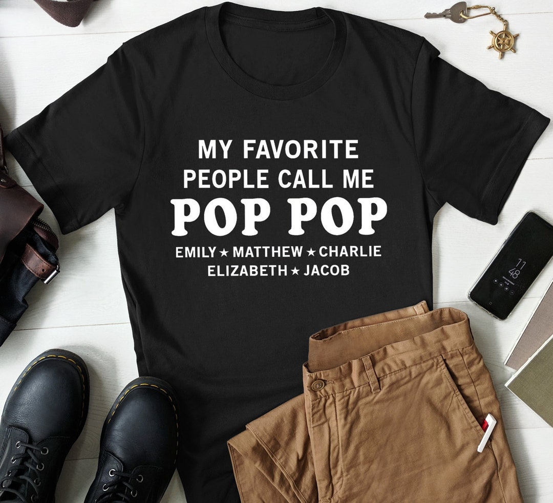 Personalized Pop Pop Shirt With Grand Kids Names, Pop Pop Gift, Pop ...
