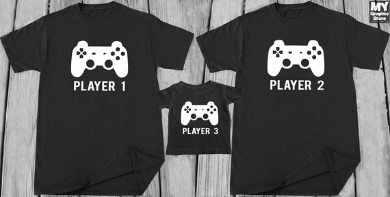 Player 1 Player 2 Matching Shirts Dad and Son Matching Gaming | Etsy