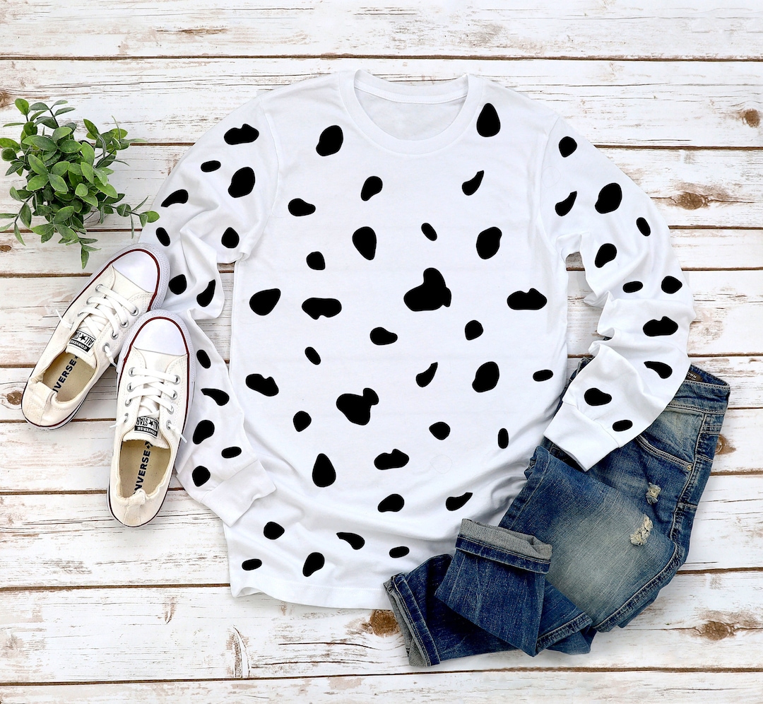 Dalmatian Print Long Sleeve Shirt, Dalmatian Costume, Dalmatian Party ...